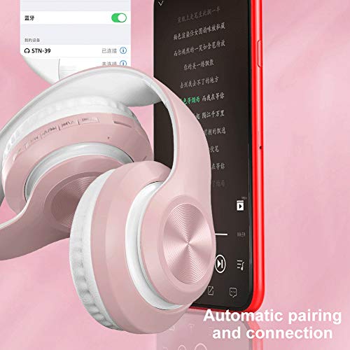 MOHALIKO Wireless Headphones, P68 Bluetooth 5.0 Foldable Rechargeable Wireless Headset HiFi Sound Headphones for School Home or Travel Black