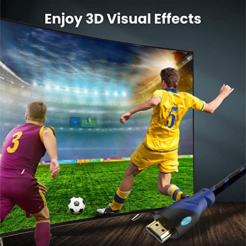 Aurum Ultra Series High Speed HDMI Cable with Ethernet HDMI Extender Braided Cable Supports 3D and Audio Return Channel up to 4k Resolution HDMI Cable 2 Ft 5 Pack