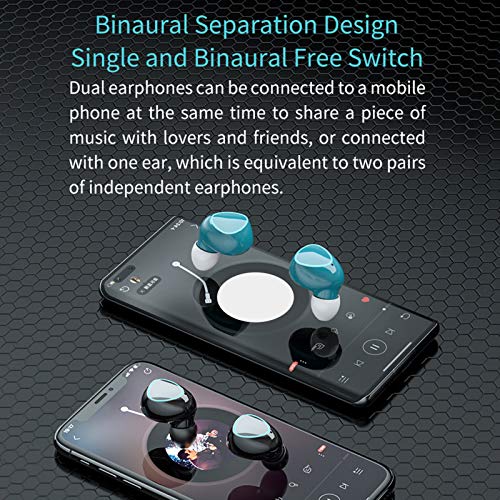 OCUhome True Wireless Earbuds, Bluetooth Headphones, 4Pcs M22 Earphone Bluetooth 5.1 Noise Reduction Mini Wireless Earpieces for Phone Black