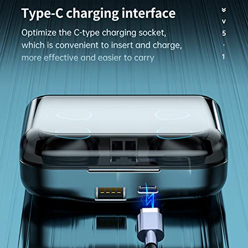 OCUhome True Wireless Earbuds, Bluetooth Headphones, 4Pcs M22 Earphone Bluetooth 5.1 Noise Reduction Mini Wireless Earpieces for Phone Black