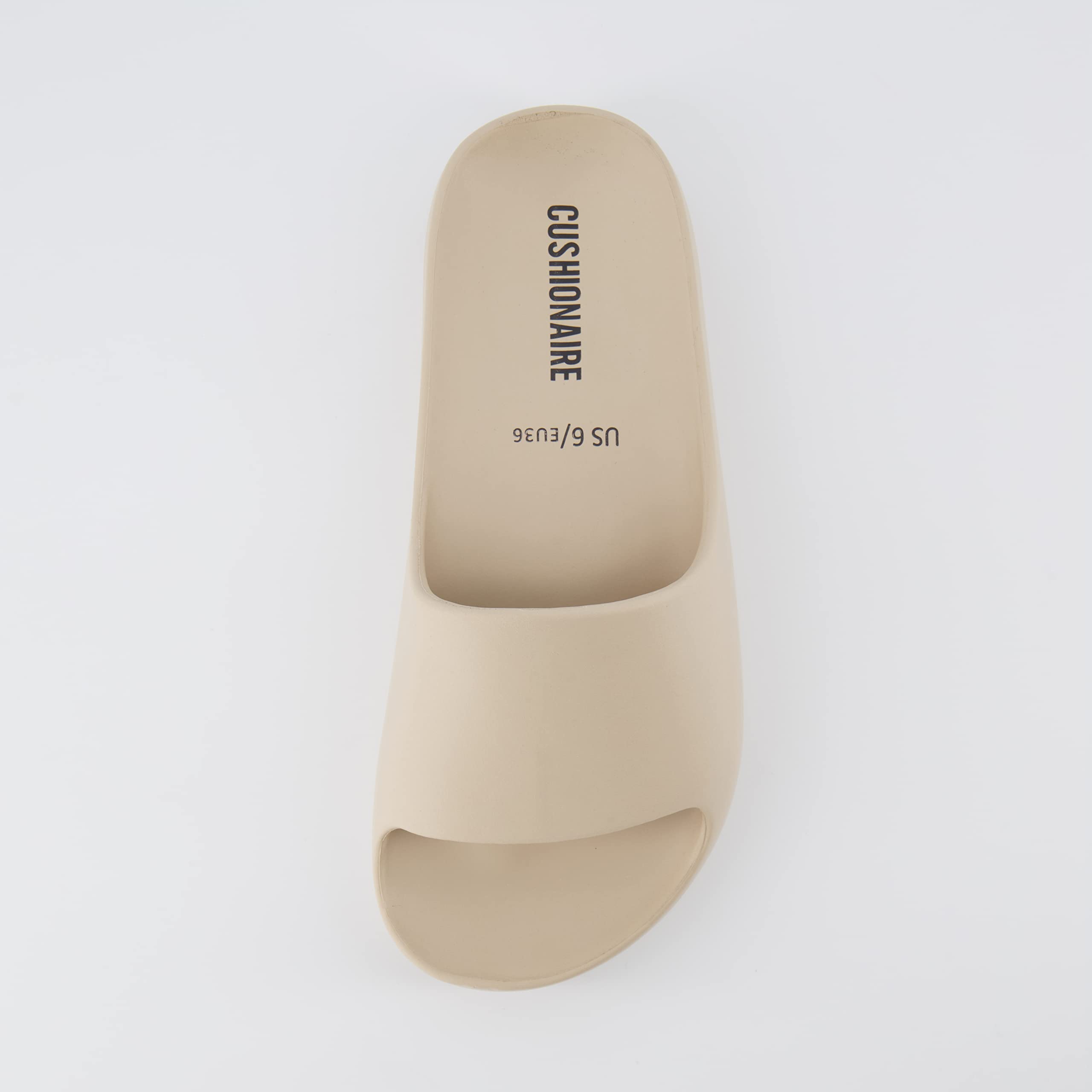 CUSHIONAIRE Women's Ninja platform slide sandal with +Comfort, Khaki 10