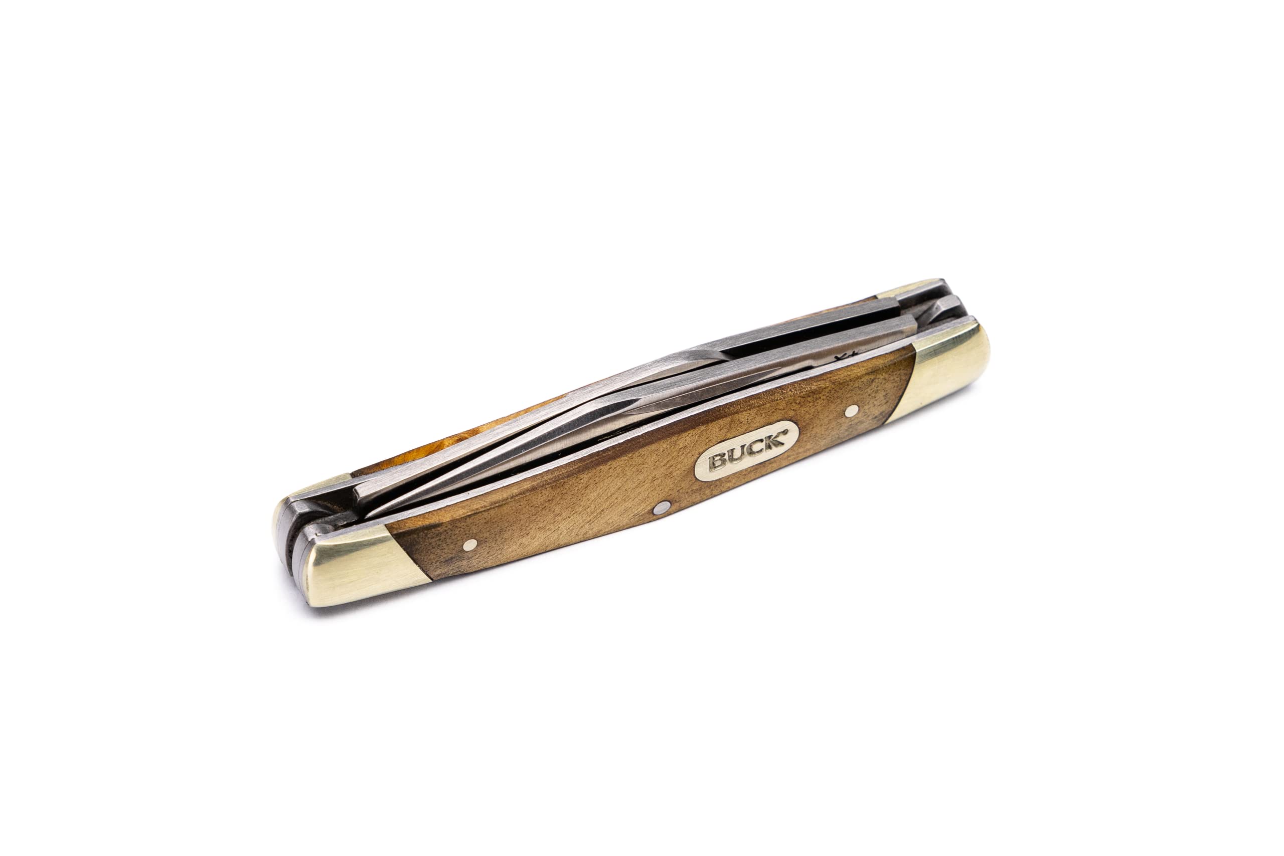 Buck Knives 373 Trio 3-Blade Folding Pocket Knife with Wood Handle