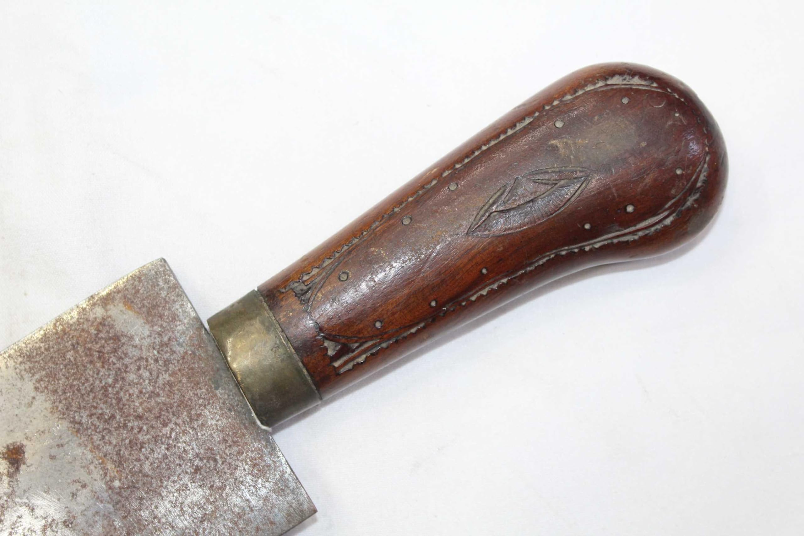 Rajasthan Gems Dagger Knife Kukri Khukuri Old Handmade Steel Blade Engraved Wood Handle D835