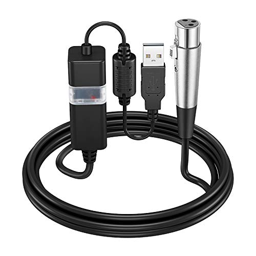 USB Microphone Cable, ANDTOBO USB to XLR Female Mic Link Converter Cable Adapter - 10 Feet