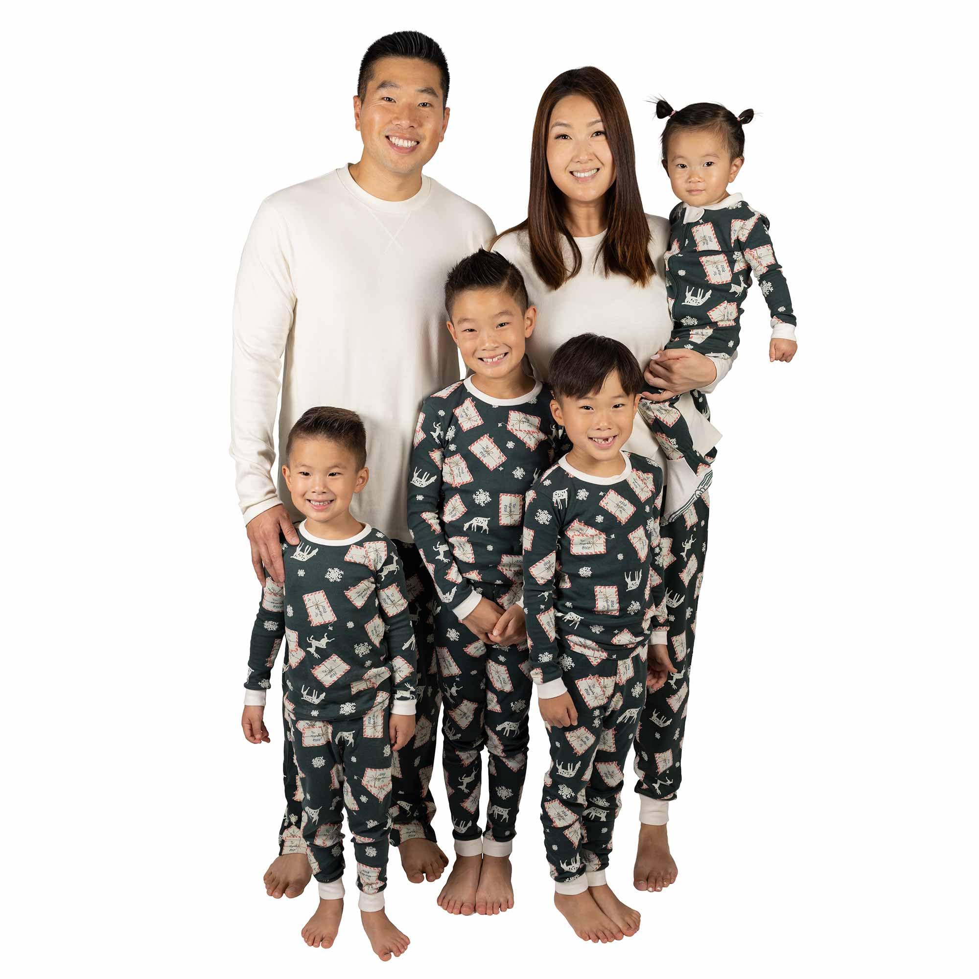 Burt's Bees Baby Baby Toddler 2-Piece Family Jammies Matching Holiday Organic Cotton Pajamas, Letters to Santa, 2T