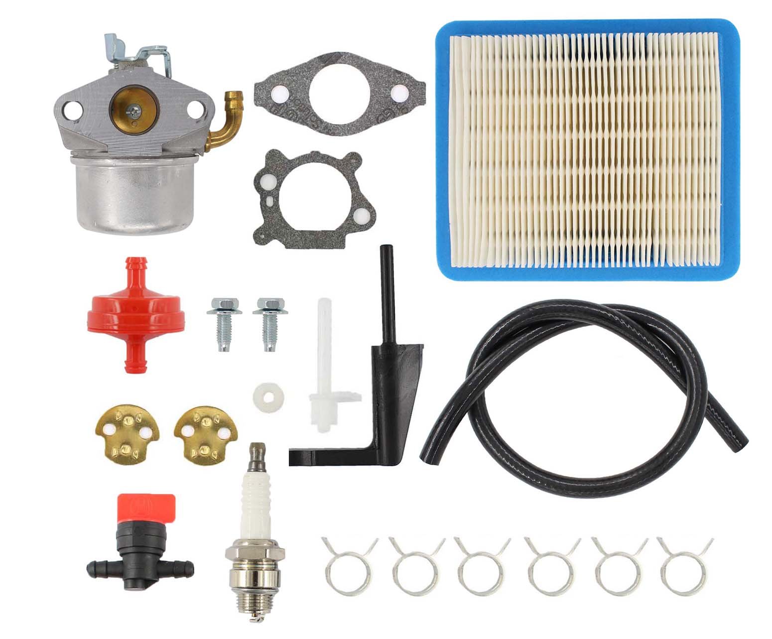 MOTOKU Carburetor Air Filter Spark Plug Kit for Briggs & Stratton Craftsman 798653 791077 696981 Tiller Intek 190 6 HP 206 5.5hp Engine Motor 6.5 HP Intek Power Washer Go Kart Generator