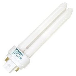 Sylvania 20683 (12-Pack) 18-Watt Double Tube Compact Fluorescent Light Bulb, 2700K, 1150 Lumens, 82 CRI, T4 Shape, 4-Pin G24q-2 Base