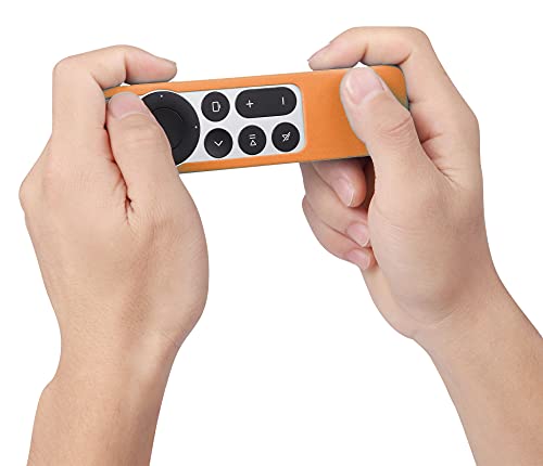 Remote Case for Apple TV 4K Siri Remote 2021 2022 - Auswaur Silicone Protective Remote Cover Case Compatible with Apple TV 4K / HD Siri Remote 2021 2022 Controller (2nd Gen/3rd Gen) - Orange