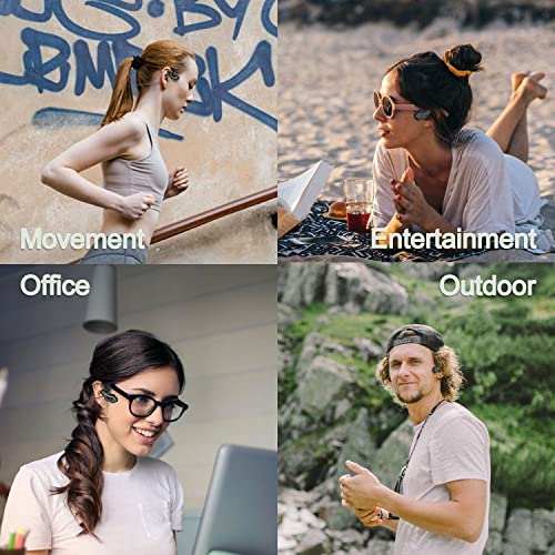 KauLueDer Conduction Open Ear Bluetooth Headphone,V5.1 Air Conduction Earphone with Built-in Microphone for Fitness/Office/Home/Leisure