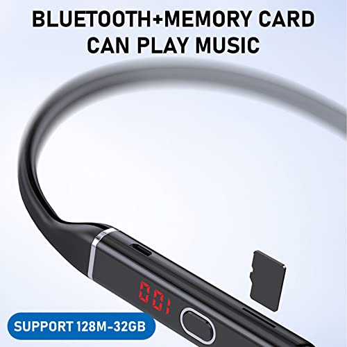MIANHT Stereo Earbuds Earphone Waterproof Headset for Work Travel Bluetooth Sport Headphones Wireless High-Power Bluetooth Earphones Neck-Mounted Earphones