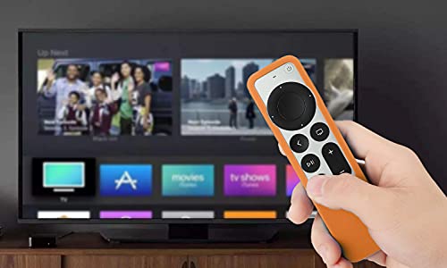 Remote Case for Apple TV 4K Siri Remote 2021 2022 - Auswaur Silicone Protective Remote Cover Case Compatible with Apple TV 4K / HD Siri Remote 2021 2022 Controller (2nd Gen/3rd Gen) - Orange