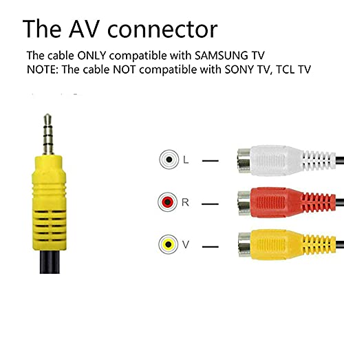 Audio Video AV Composite Adapter Cable Replacement for Samsung TV, 3 RCA to 3.5mm AV Input Adapter(ONLY for Samsung TV)