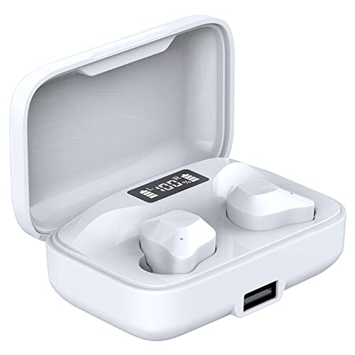 True Wireless Earbuds Bluetooth in Ear Headphones for iPhone Android Blue Tooth 5.0 Ear buds TWS Cordless Earbuds for PC TV Listening Audifonos Inalambricos Wireless Earphones with LED Power Display