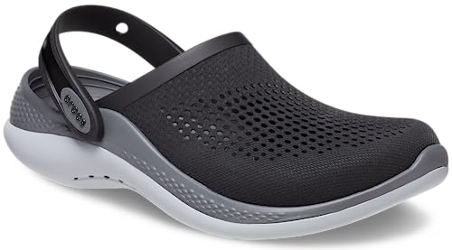 Crocs Unisex LiteRide 360 Clogs, Black/Slate Grey, 8 Men/10 Women