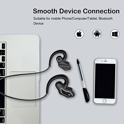 KauLueDer Conduction Open Ear Bluetooth Headphone,V5.1 Air Conduction Earphone with Built-in Microphone for Fitness/Office/Home/Leisure
