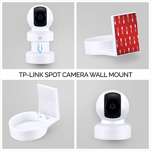 Wall Mount for Kasa EC70 Spot, Adhesive Holder for TP Link Spot Smart Security Camera, Installs in Minutes, No Mess Hanger Bracket by Brainwavz (White)