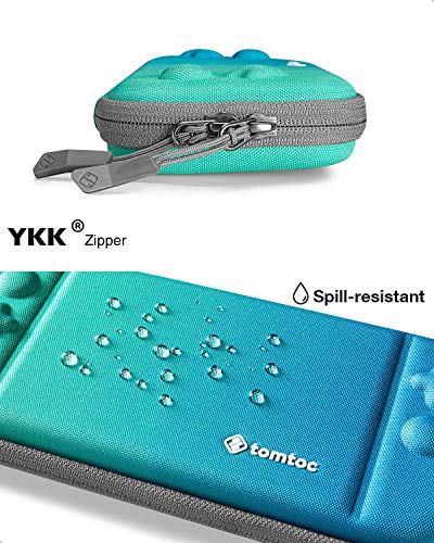 tomtoc Switch Case for Nintendo Switch, Slim Switch Sleeve with 10 Game Cartridges, Protective Switch Carry Case for Travel, with Original Patent and Military Level Protection, Twisted Blue