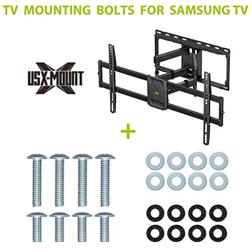 USX MOUNT TV Mounting bolts-M8x 45mm and M8 x 25mm (4PCS) TV Mounting Screws Compatible for Samsung TV with 2.5mm Spacers & 8.5mm Washer