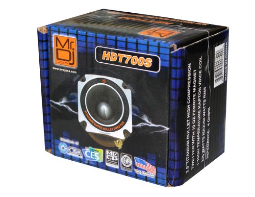 Mr. Dj HDT700S 3.5-Inch Titanium Bullet High Compression Tweeter with 10 Ounce Ferrite Magnet (Chrome)