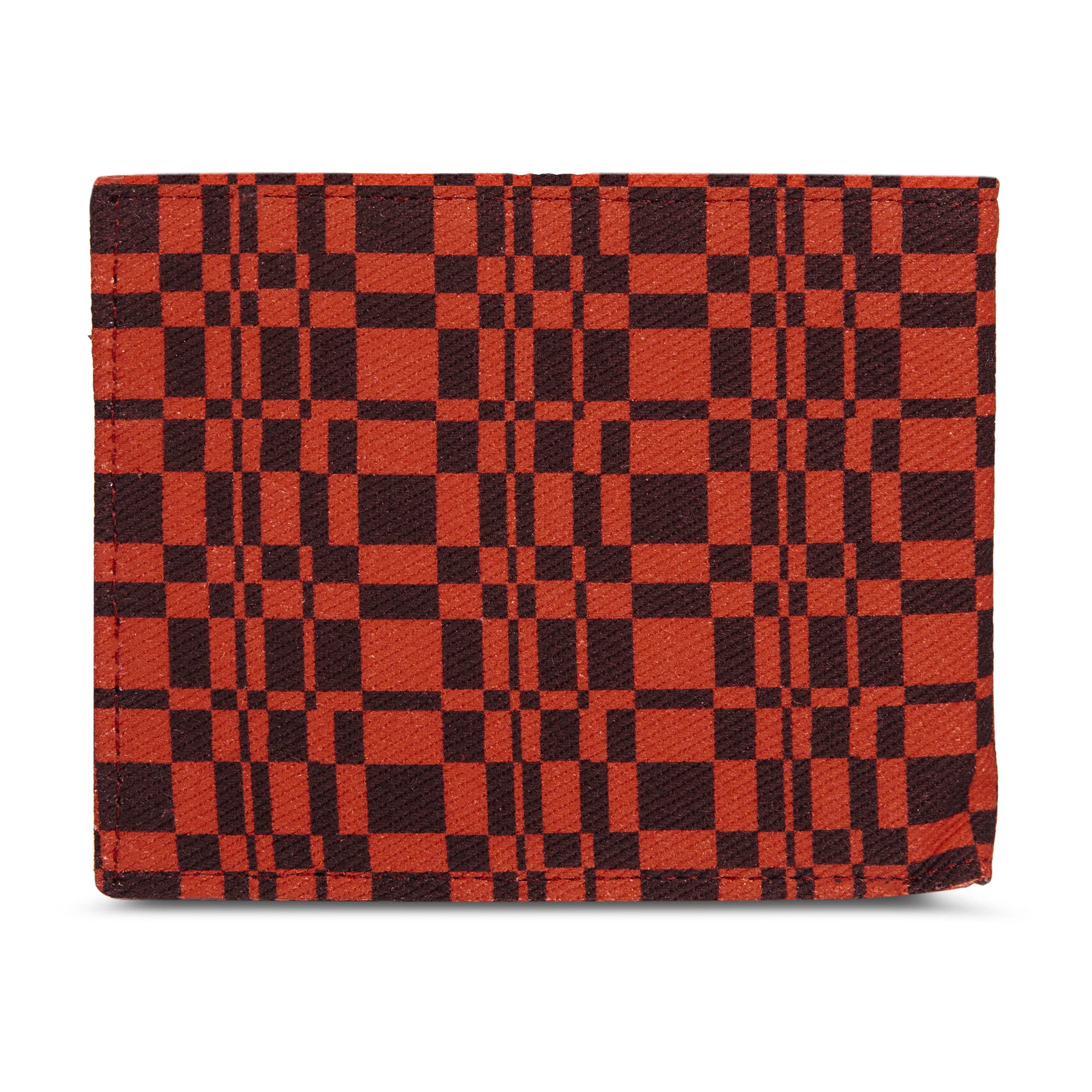 Eddie Bauer Men Signature Bifold Passcase Wallet (Available in Cotton Ripstop Nylon), Canvas Print-Red, One Size