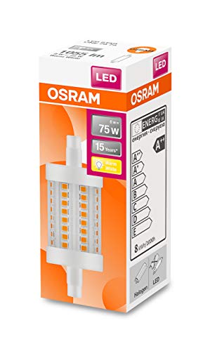 OSRAM LED Star LINE R7s / LED Tube: R7s, 8 W, 75 W Replacement for, Clear, Warm White, 2700 K, / Pack of 10