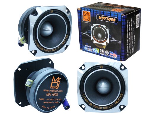 Mr. Dj HDT700S 3.5-Inch Titanium Bullet High Compression Tweeter with 10 Ounce Ferrite Magnet (Chrome)