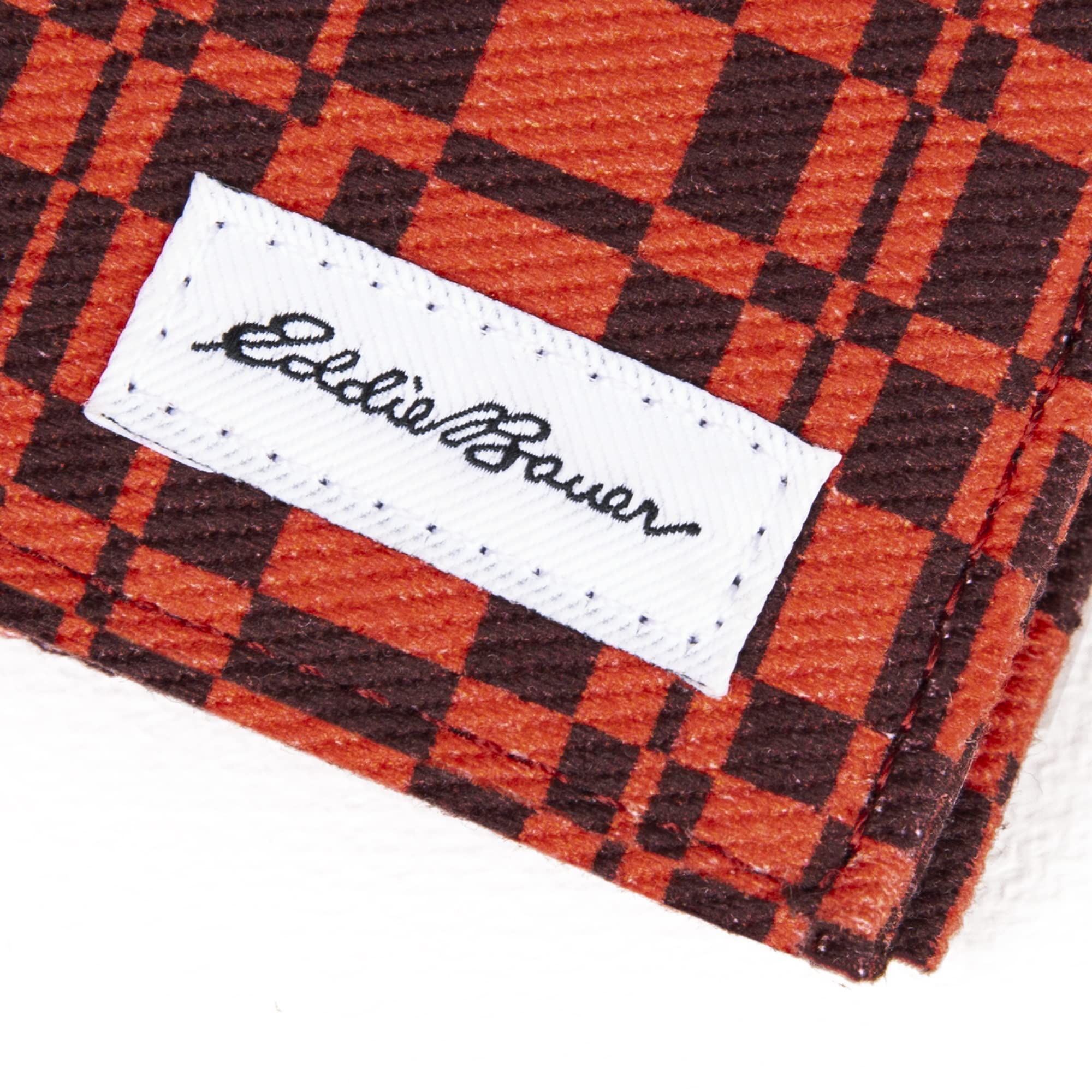Eddie Bauer Men Signature Bifold Passcase Wallet (Available in Cotton Ripstop Nylon), Canvas Print-Red, One Size