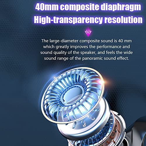 T2 Gaming Headset Bluetooth Headphone Sporting Game Luminous Dual Mode Bluetooth Headphones 5.2 Can Support Tf- Card Mode Earmuffs Light Weight