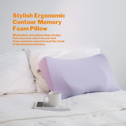 SLEEPY TOAST Neck Pillow for Sleeping fits Shoulder Perfectly, Side Sleeper Pillow with Armrest Area, Memory Foam Pillows for Neck and Shoulder Pain Relief, Cooling Pillow Cases (Purple)