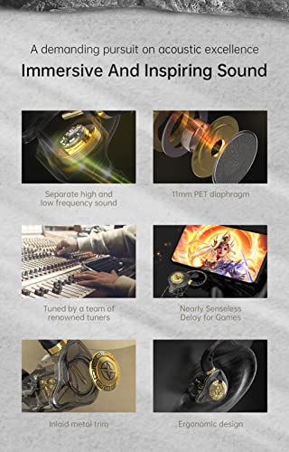 FEDAI Wired Earphones with Microphone X1 in Ear Monitors Headphones Earbud IEM Comfortable,Earfins,3.5mm Plug for Computer Mobile PC Game,Sport Earbuds for Workouts Running(Blue, with mic)