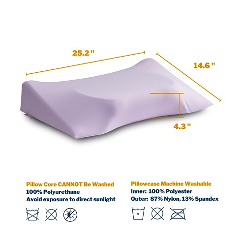 SLEEPY TOAST Neck Pillow for Sleeping fits Shoulder Perfectly, Side Sleeper Pillow with Armrest Area, Memory Foam Pillows for Neck and Shoulder Pain Relief, Cooling Pillow Cases (Purple)
