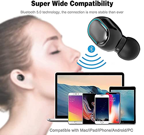 Krebly Wireless Earbuds, Bluetooth Earbuds with USB-C Fast Charging, Wireless Bluetooth Earphones in Ear Touch Control with Mic for Sport, Gaming and Running, Black