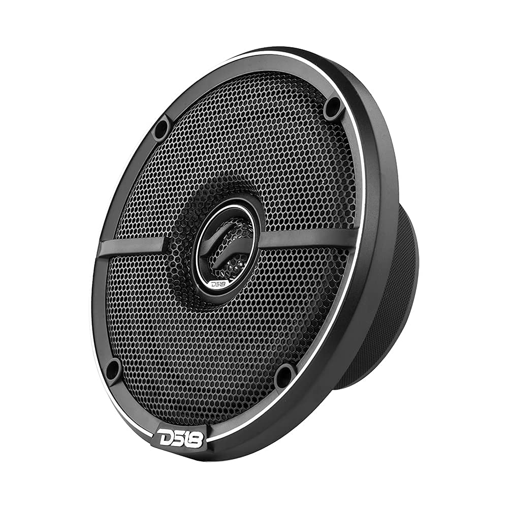DS18 ZXI-654 6.5" Car Audio Coaxial Car Speakers with Built in Neodymium Tweeter and Kevlar Cone 2 Way 240 Watts Max 4 Ohm - Car Stereo Sound System with Removable Grill (2 Speakers)