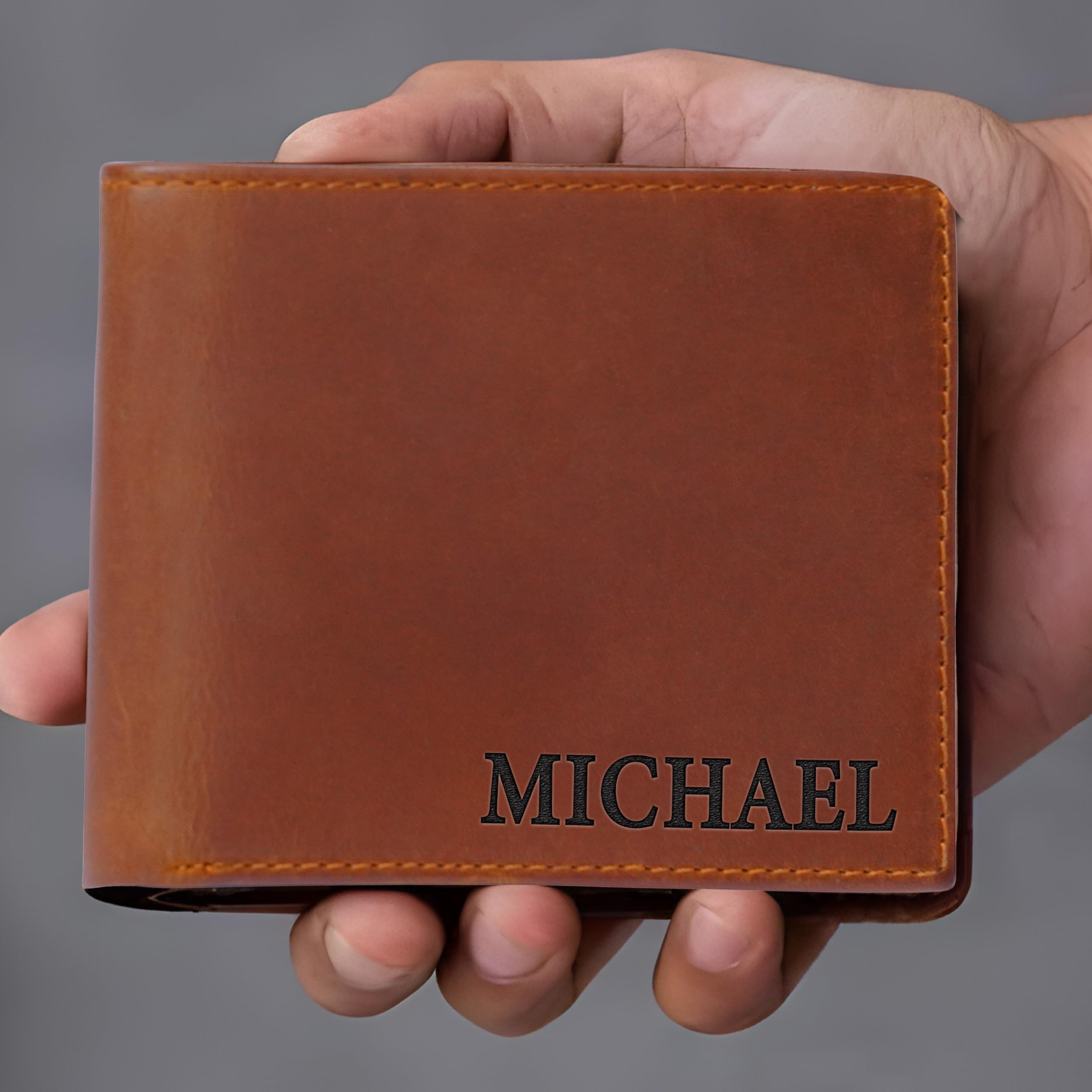 Personalized Leather Wallet for Men, Christmas for Men,Him, Custom Name Wallets, Customazible Gift for Husband, Dad, Boyfriend, Him, Men Gifts for Anniversary, Birthday, Wedding, Fathers Day