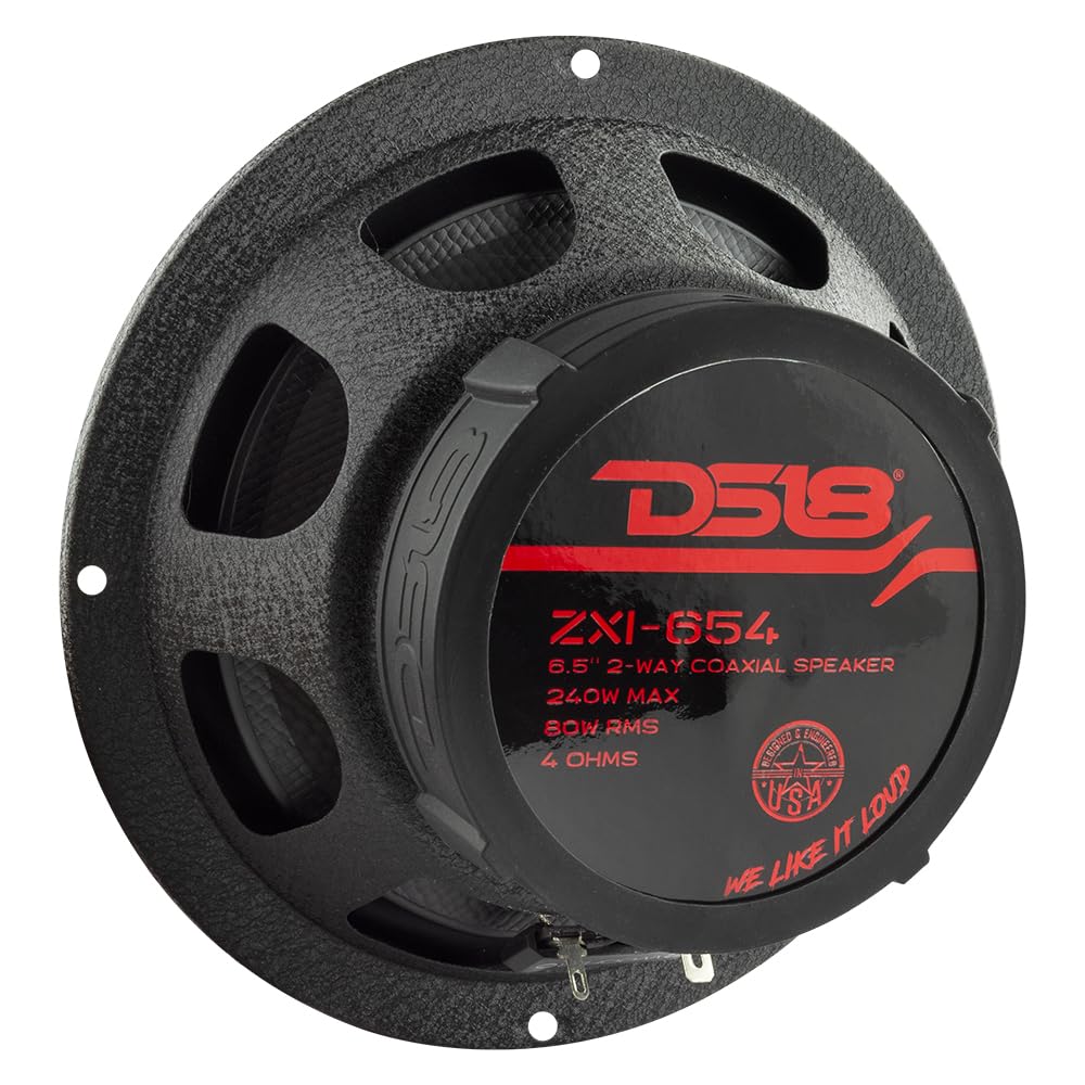 DS18 ZXI-654 6.5" Car Audio Coaxial Car Speakers with Built in Neodymium Tweeter and Kevlar Cone 2 Way 240 Watts Max 4 Ohm - Car Stereo Sound System with Removable Grill (2 Speakers)