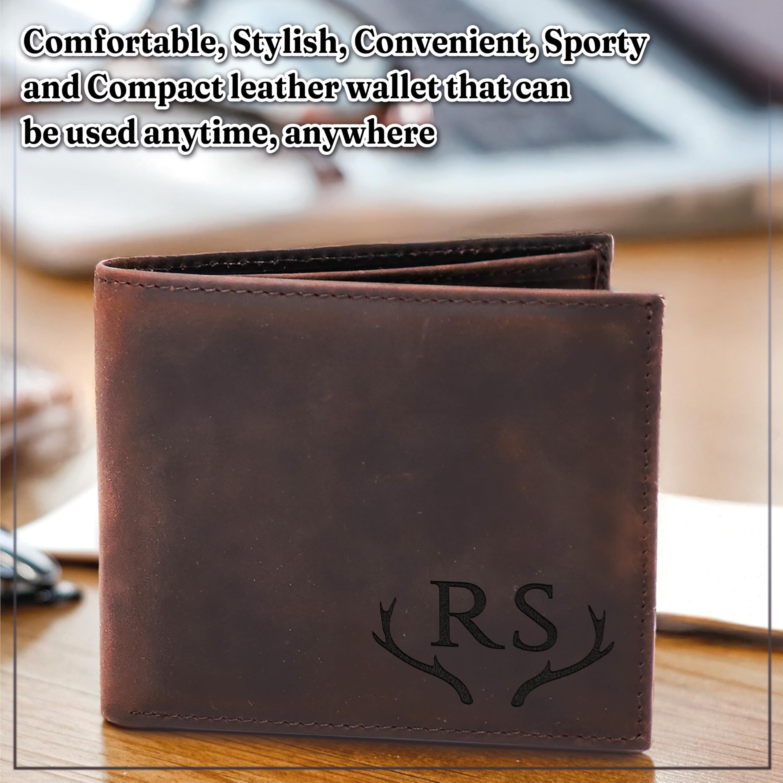 Personalized Leather Wallet for Men, Christmas for Men,Him, Custom Name Wallets, Customazible Gift for Husband, Dad, Boyfriend, Him, Men Gifts for Anniversary, Birthday, Wedding, Fathers Day