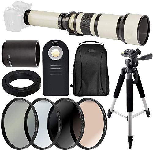 Ultimaxx 650-1300mm Manual Zoom Lens Deluxe Bundle for Canon EOS 90D,80D, 77D, 70D, 60D, 60Da, 50D, 7D, T7i, T7s, T7, T6s, T6i, T6, T5i, T5, SL1, SL2 and SL3 Digital SLR Cameras