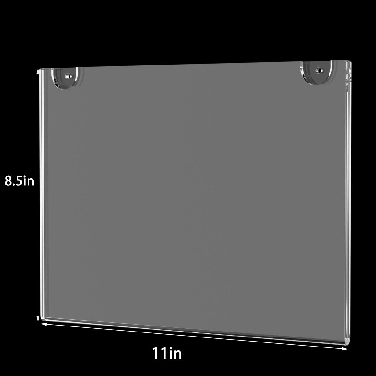 HIIMIEI Acrylic Wall Mount Sign Holder 8.5 x 11 Horizontal 12 Pack , Clear Paper Document Holder, Wall Mount Ad Frame with 3m Tape Adhesives & Screws for Office, Home, Store, Restaurant