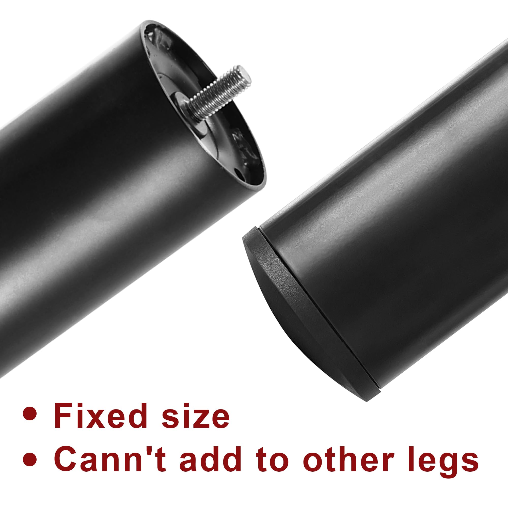 Skuehod 3 Inches Metal Bed Legs Replacement for Electric Adjustable Bed Base Frame, Thick Heavy Duty Bed Frame Support Legs (3 inches, M8 Thread)