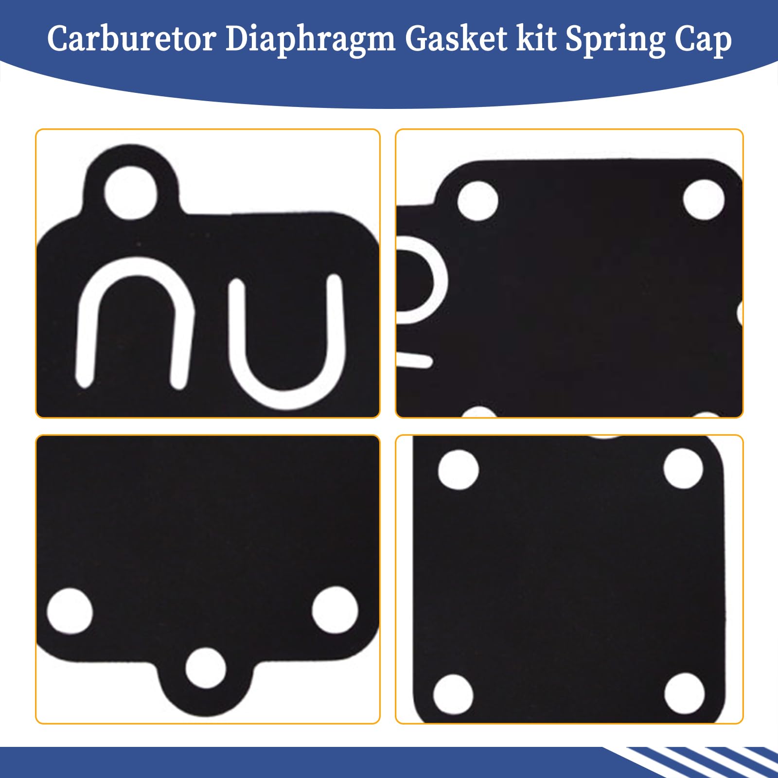 Getfarway Carburetor Diaphragm Gasket kit Fit for Spring Cap 2Hp Thru 5Hp Horizontal Engines, 270026 272538 272538S 272637 4157 (3 PCS)