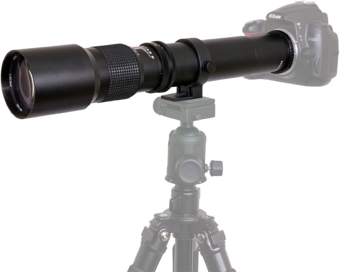 500mm/1000mm f/8 Manual Telephoto Lens for Canon EOS 80D, EOS 90D, Rebel T3, T3i, T5, T5i, T6i, T6s, T7, T7I, T8I, SL3, EOS 60D, EOS 70D, EOS 5D, EOS5D IV, EOS 6D II, EOS 7D II SLR Cameras