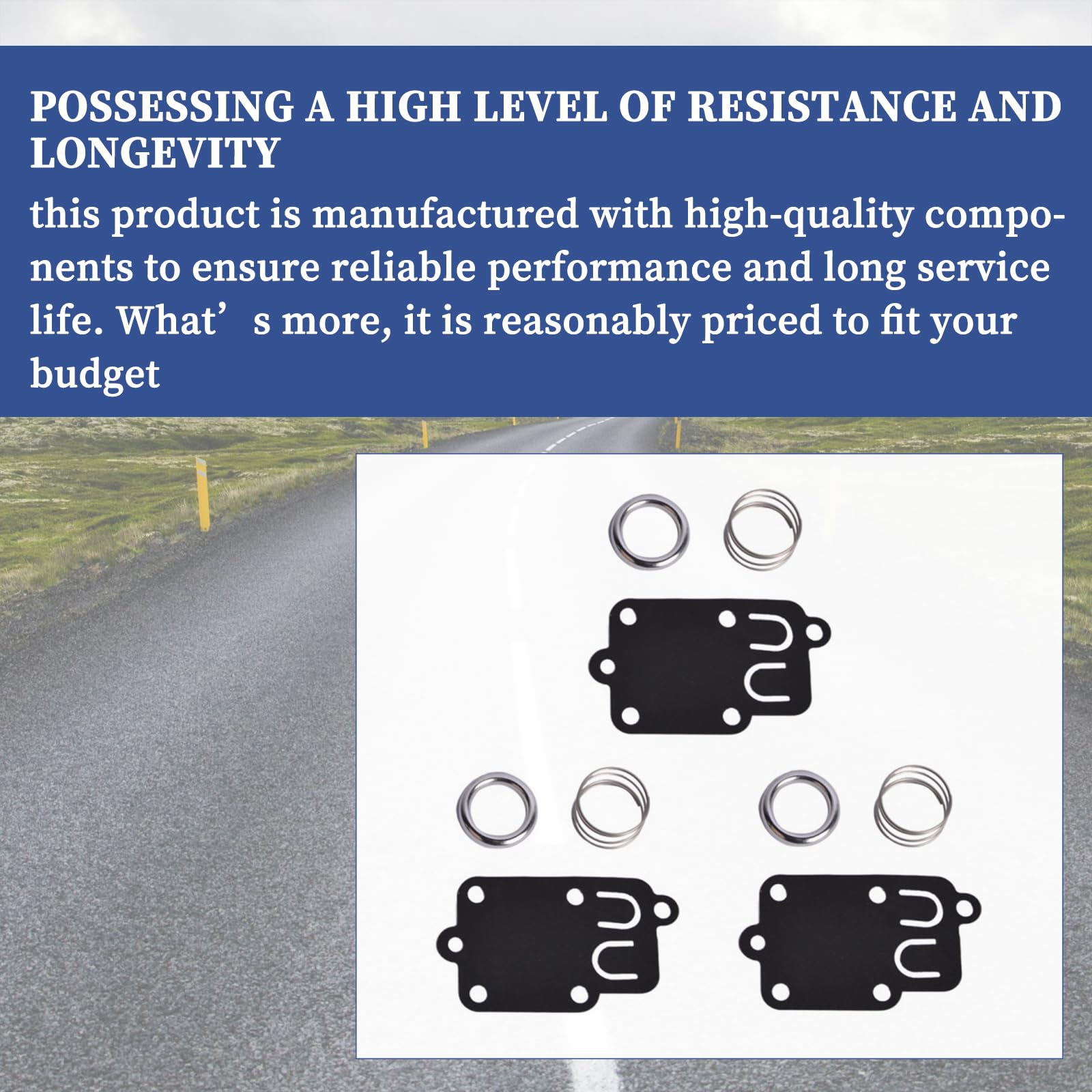 Getfarway Carburetor Diaphragm Gasket kit Fit for Spring Cap 2Hp Thru 5Hp Horizontal Engines, 270026 272538 272538S 272637 4157 (3 PCS)