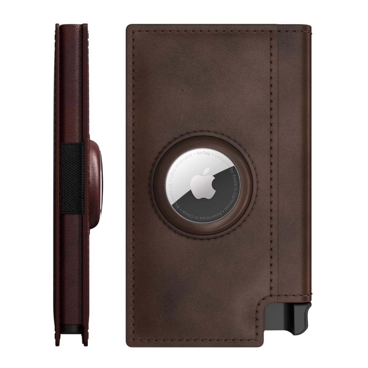 Ekster Parliament AirTag Wallet | Smart Wallets for Men | Apple Air Tag Wallet with RFID Blocking Protective Layer | Slim & Minimalist Money Holder w/Push Button for Quick Card Access (Classic Brown)