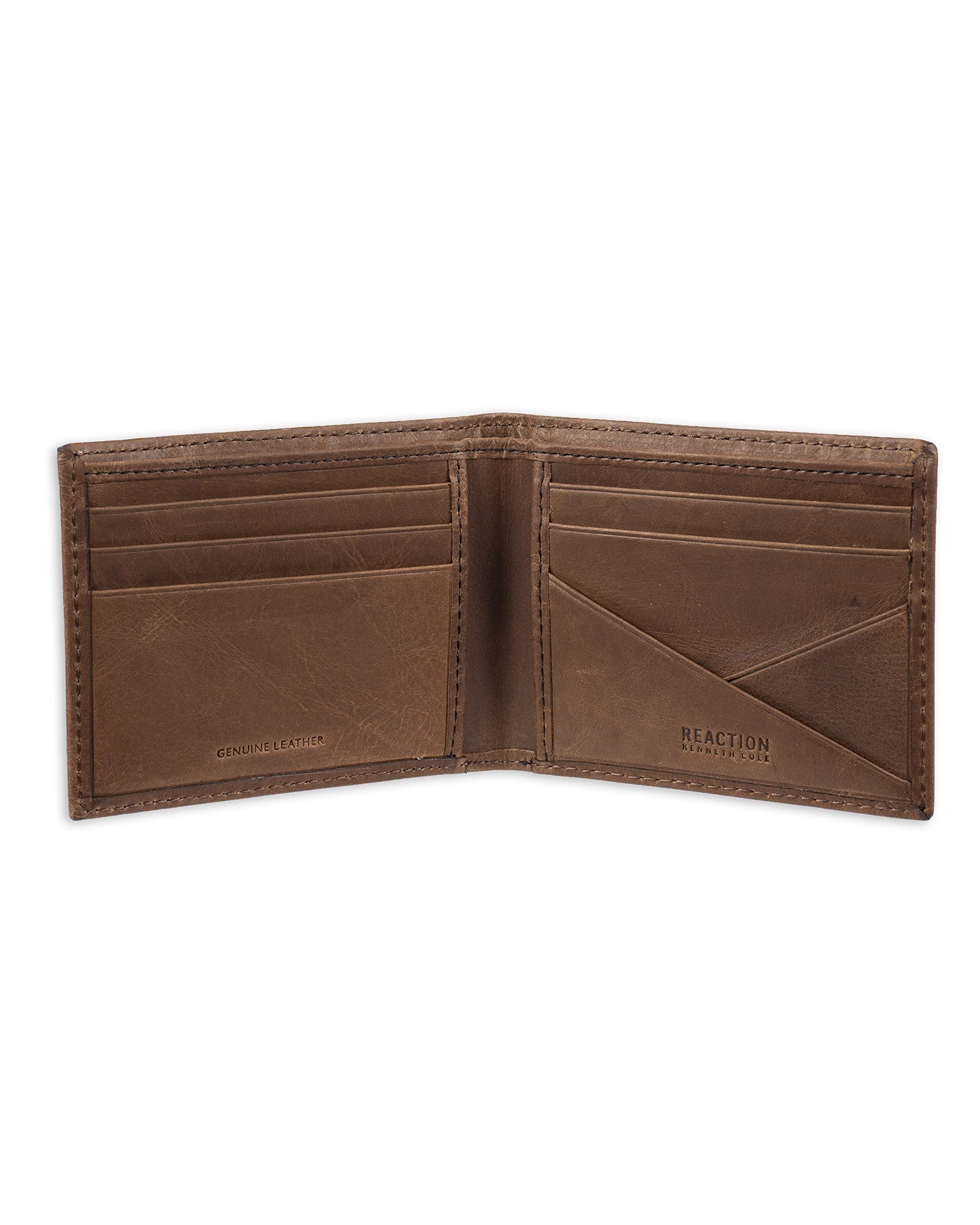 Kenneth Cole Men's Leather Bifold Wallet, Tan, One Size