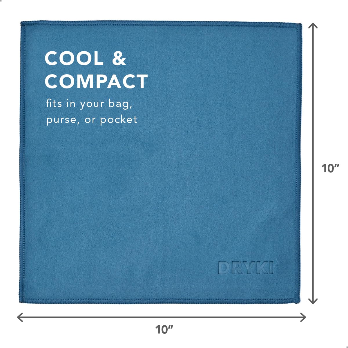 DRYKI Sweat Absorbing Handkerchiefs - The Original Quick-Dry Microfiber Sweat Rags & Towels for Face, Hands, & Body - Perfect for Gym, Sports, and Work (Coastal Blue, 5 Pack)