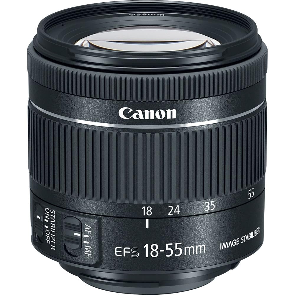 Canon EF-S 18-55mm f/4-5.6 is STM Lens (1620C002) + Filter Kit + Lens Pouch + Cap Keeper + Cleaning Kit + More (Renewed)
