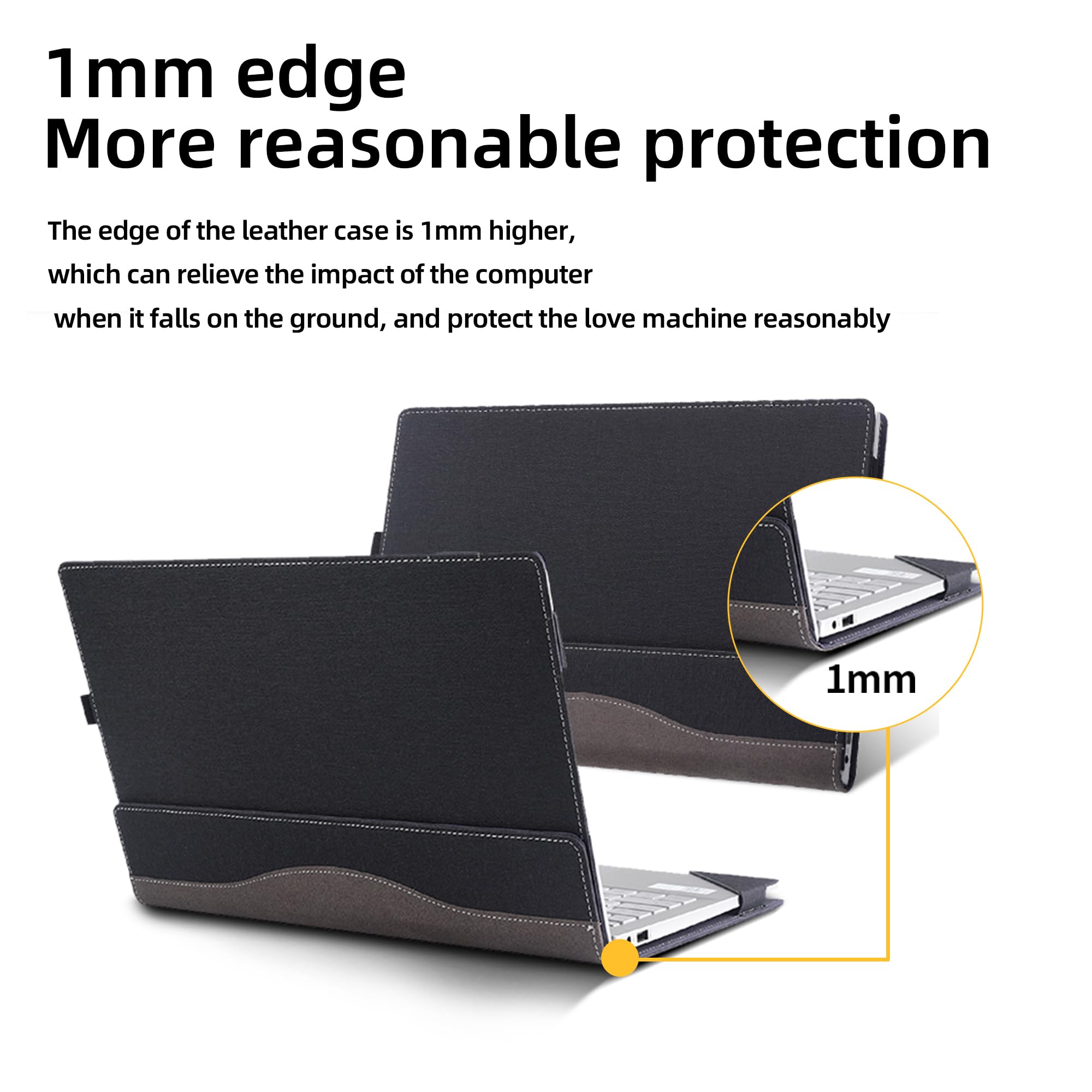 VEVOOD Laptop Cover for MSI Creator Z16 case| ThinkPad T16 Laptop | Vivobook Pro 16X Laptop 16” OLED M7600 M7601 N7600 N7601Z | PU Leather Inside Pocket Case (Gray)