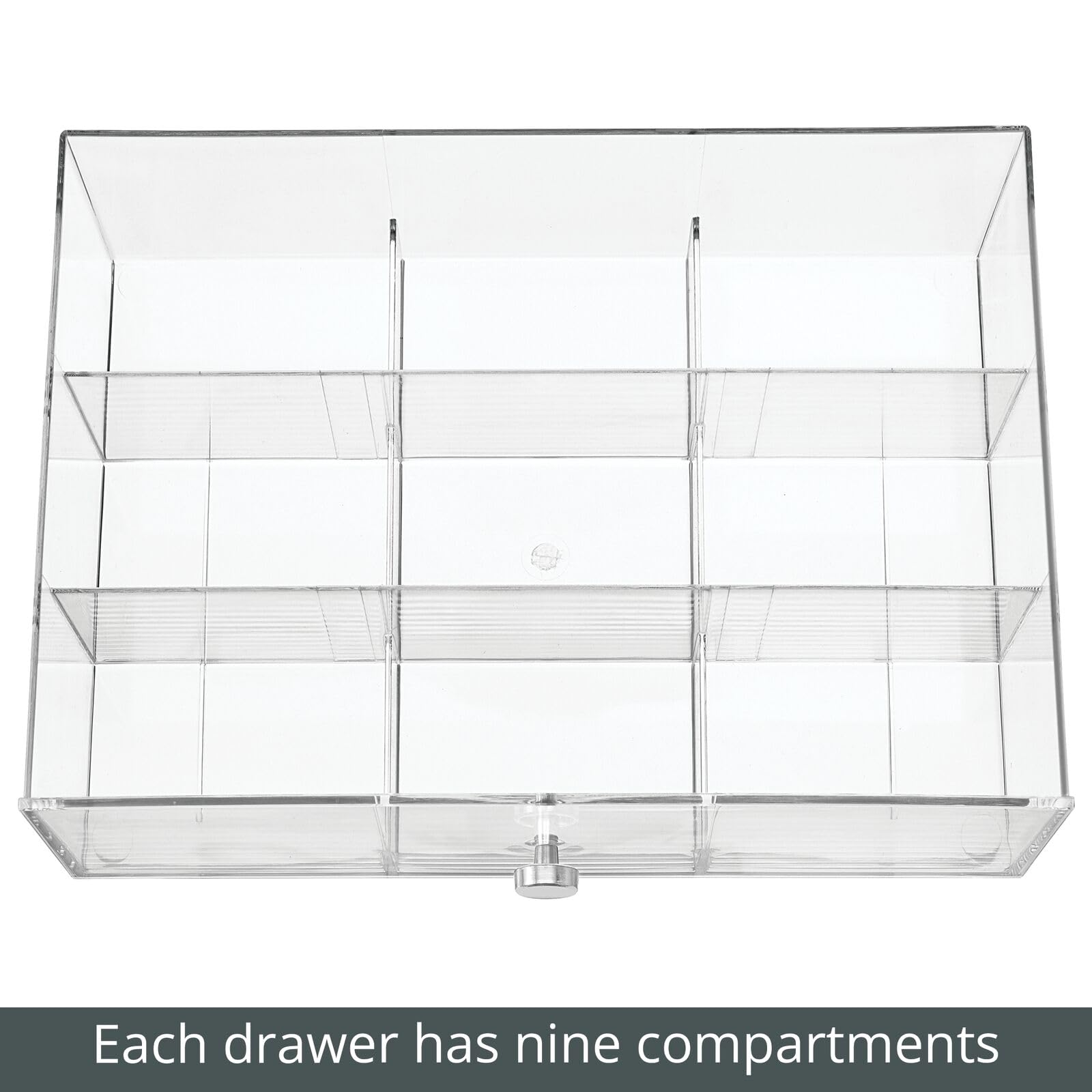 mDesign Plastic Tea Bag Caddy Box Storage Container Organizer Holder with 3 Drawers - for Kitchen Pantry, Cabinet, Countertop - Holds Coffee, Sugar Packets, Drink Pods - Clear
