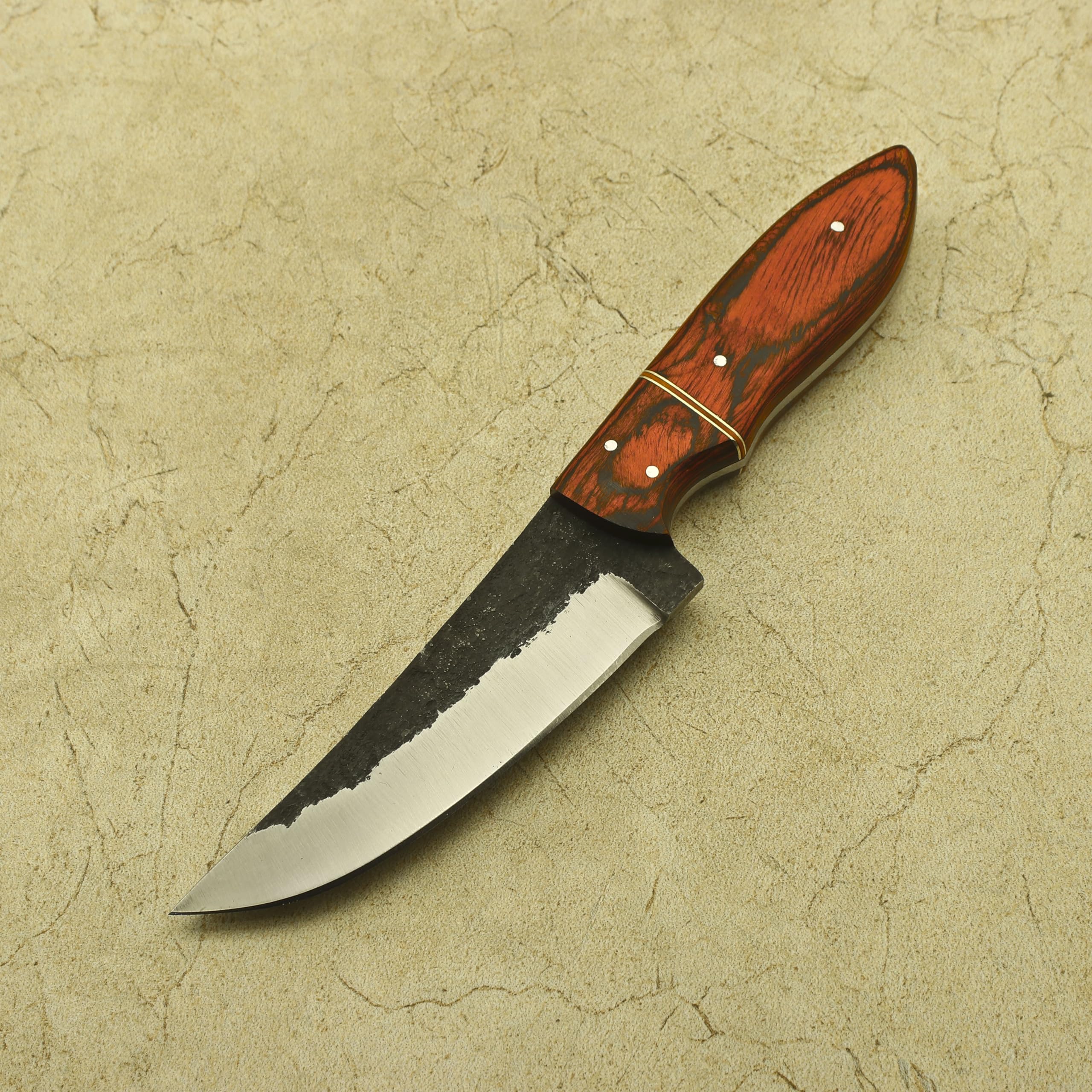 Custom Hand Forged Carbon steel Hunting Knife Handle Made With PAKKA/ROSE/WOOD Best Gift for Him Birthday Wedding Gift