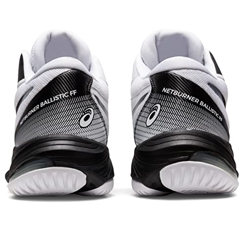 ASICS Men's Netburner Ballistic FlyteFoam Mid Top 3 Volleyball Shoes, 9, White/Black